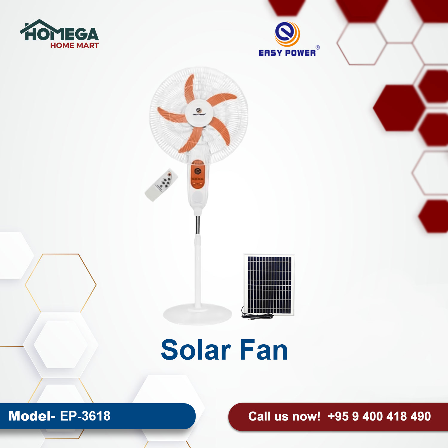 Easy Power Solar Fan EP 3618 – HOMEGA Home Mart